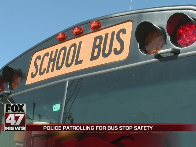 Police patrolling for bus stop safety